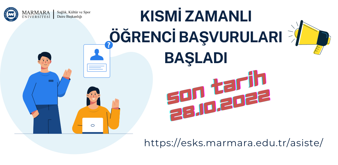 2022-2023 Akademik Yılı Kısmi Zamanlı Öğrenci Başvuruları Başlamıştır. | Sağlık, Kültür ve Spor ...
